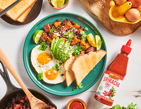 Sriracha Maple Sweet Potato Chorizo Hash | Recipes | Lee Kum Kee Home | USA